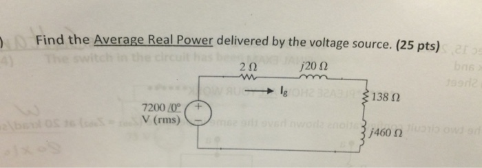 Solved Find the Average Real Power delivered by the voltage | Chegg.com