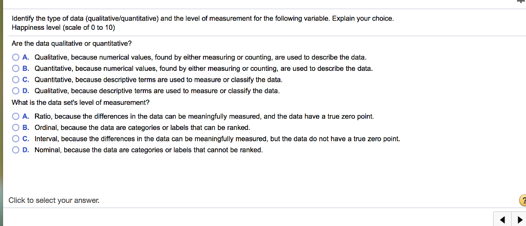 Solved Identify the type of data (qualitative/quantitative) | Chegg.com