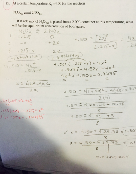 Solved At a certain temperature K_c = 4.50 for the reaction | Chegg.com