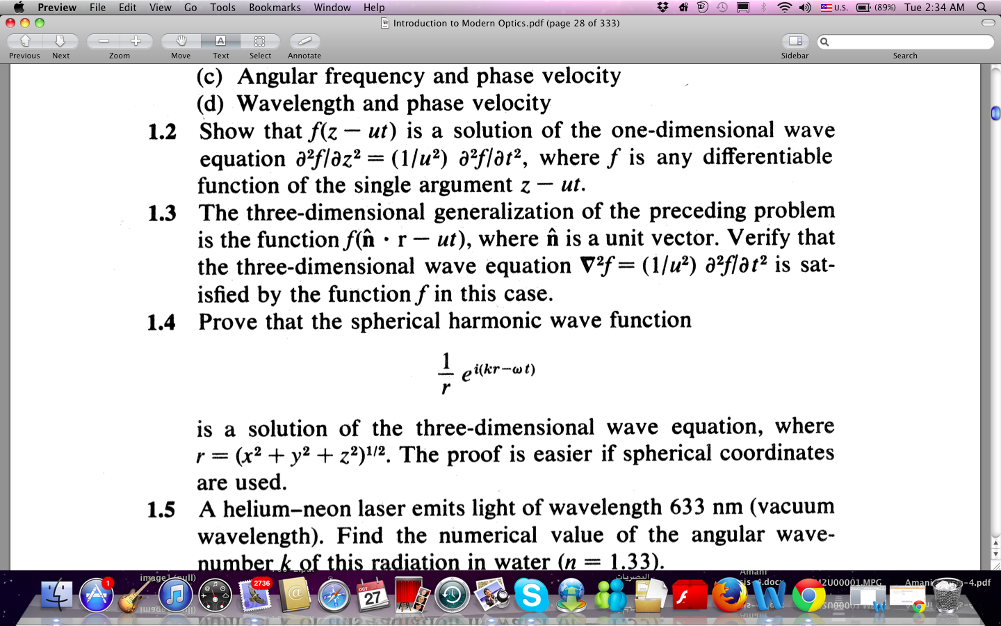 Solved 1.4 Prove that the spherical harmonic wave function | Chegg.com
