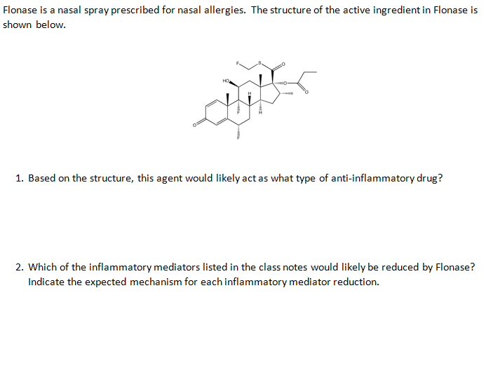 Solved Flonase is a nasal spray prescribed for nasal | Chegg.com