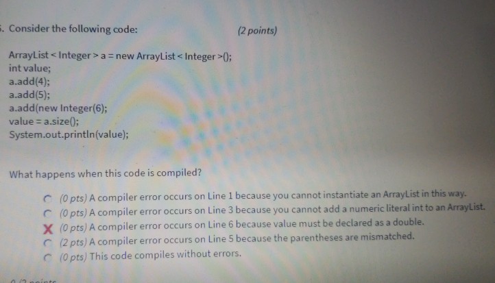 Solved 1. Consider the following incomplete class. (2points) | Chegg.com