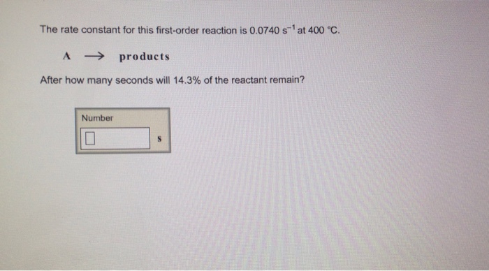 Solved The rate constant for this first-order reaction is | Chegg.com
