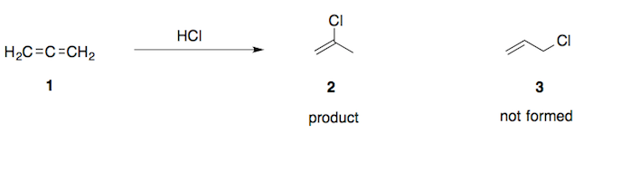 Solved When allene (1) is treated with HCl, it | Chegg.com