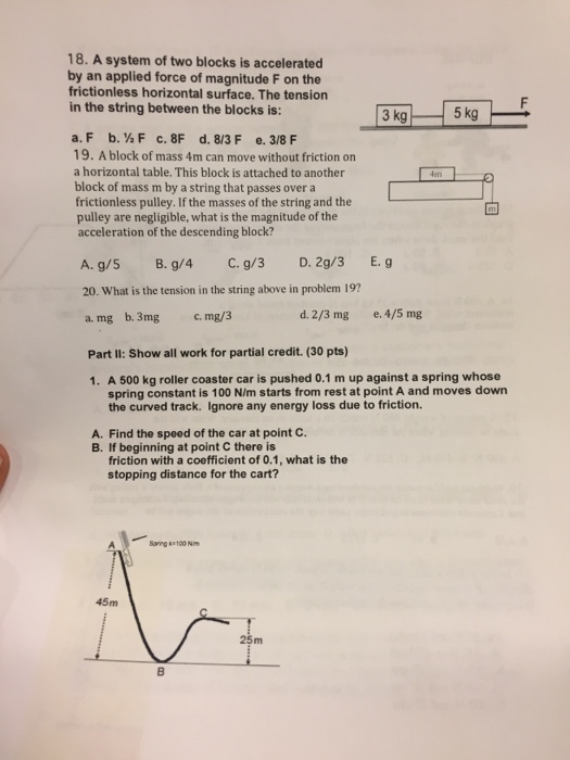 Solved A system of two blocks is accelerated by an applied | Chegg.com