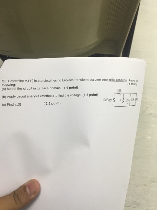 Solved Determine v_0(t) in the circuit using Laplace | Chegg.com