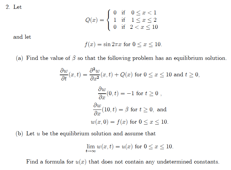 Let Q(x) ={0 if 0 le x