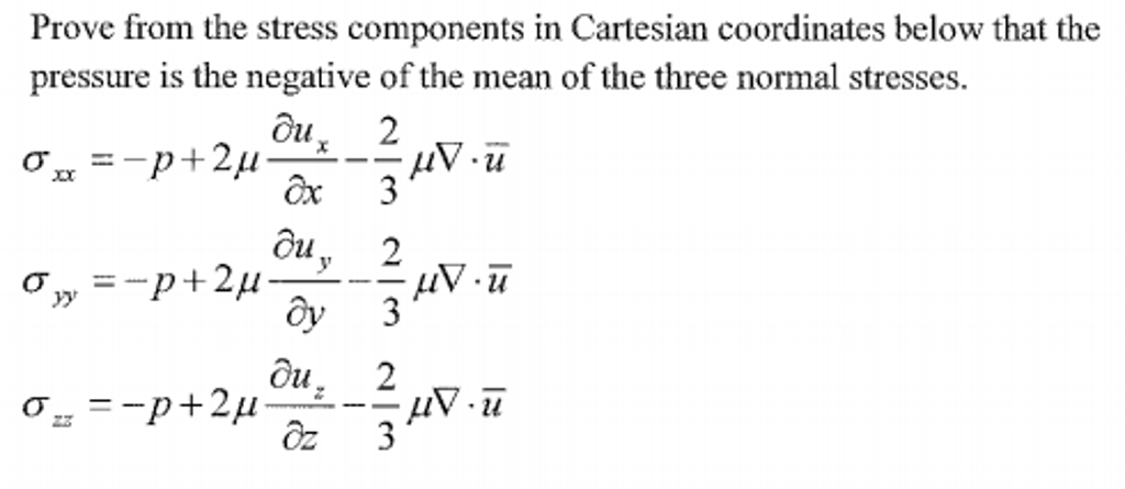Prove from the stress components in Cartesian | Chegg.com
