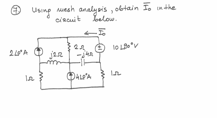 Solved Using mesh analysis, obtain I_0 in the circuit below. | Chegg.com