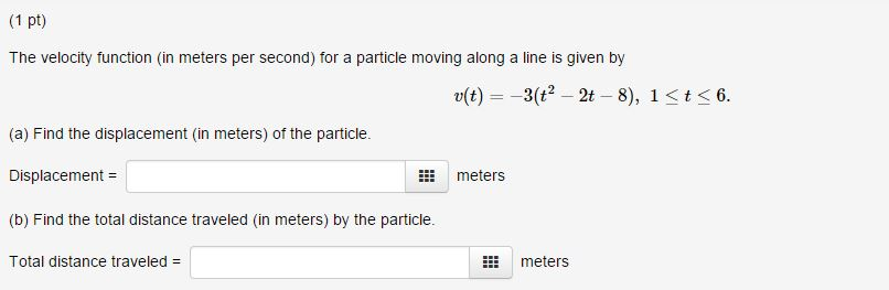 Solved I was able to find velocity. Can you find distance, | Chegg.com
