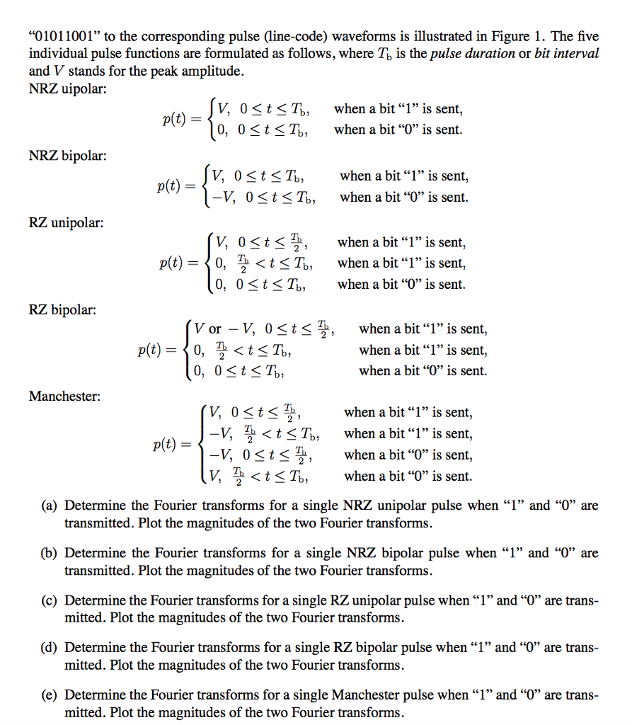 Solved 0 0 NRZ unipolar 1 0 0 10111011ㅣ11010111 RZ unipolar | Chegg.com