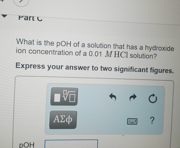Solved What is the pOH of a solution that has a hydroxide | Chegg.com