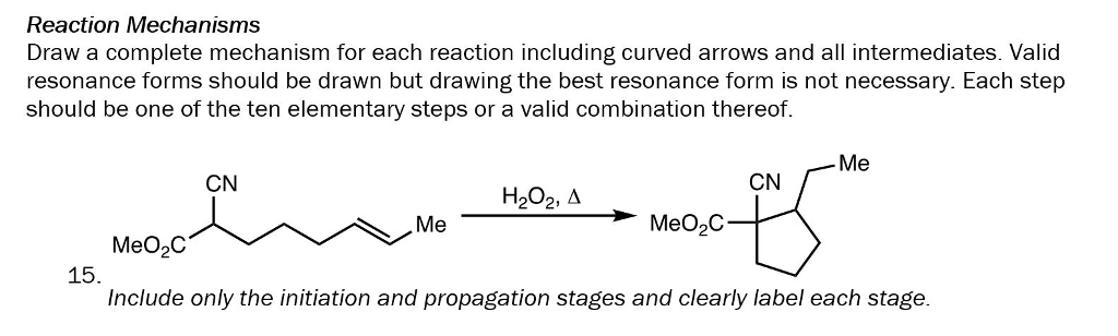 Solved Reaction Mechanisms Draw a complete mechanism for | Chegg.com