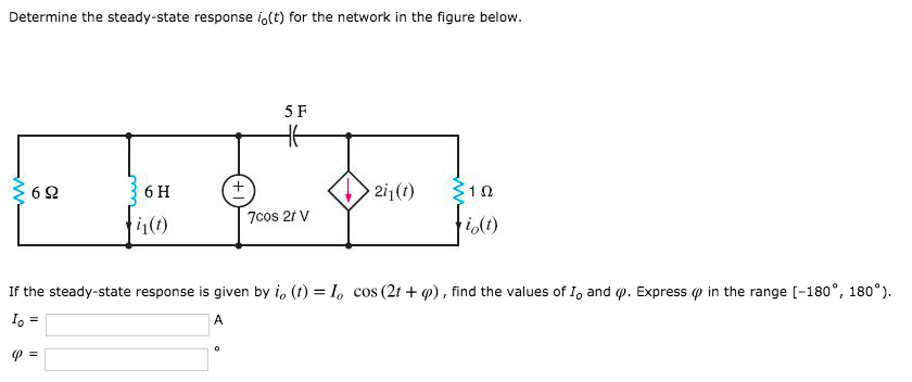 Solved Determine the steady-state response o(t) for the | Chegg.com