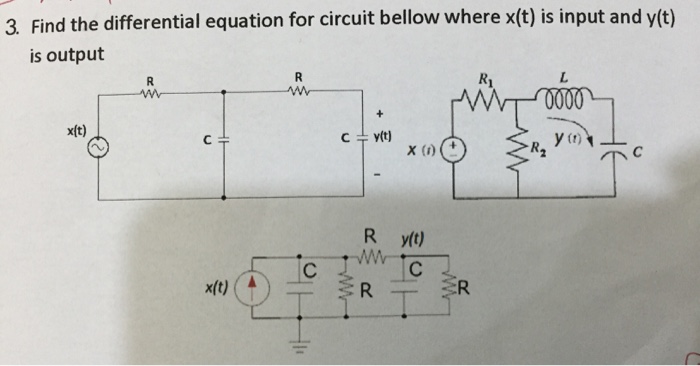 Solved Find the differential equation for circuit bellow | Chegg.com