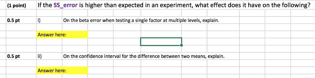 Solved (1 point) If the SS_ error is higher than expected in | Chegg.com
