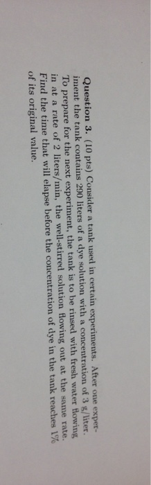 Solved Consider a tank used in certain experiments. After | Chegg.com