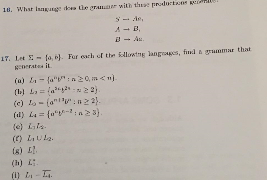 Solved What language does the grammar with these productions | Chegg.com