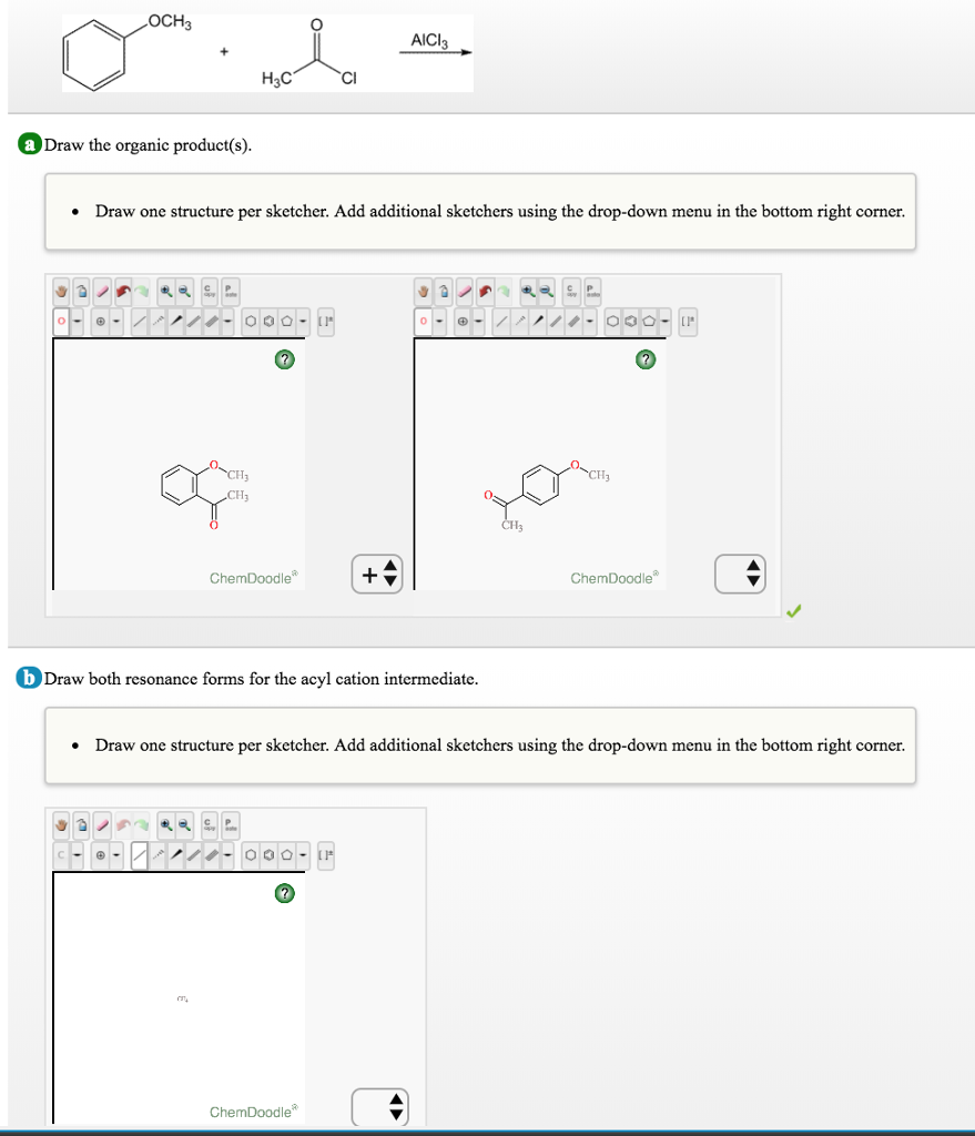 Solved OCH3 AICl3 H3C CI o Draw the organic product(s). Draw | Chegg.com