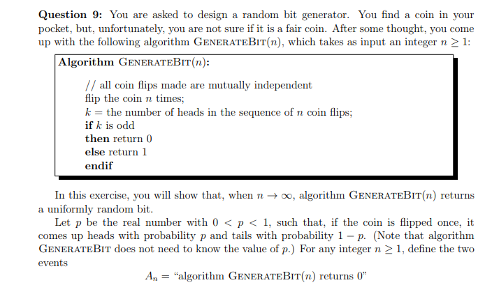 Solved Question 9: You are asked to design a random bit | Chegg.com