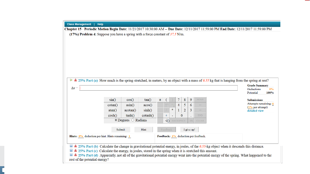 Solved Class Management | Help Chapter 15 Periodic Motion | Chegg.com