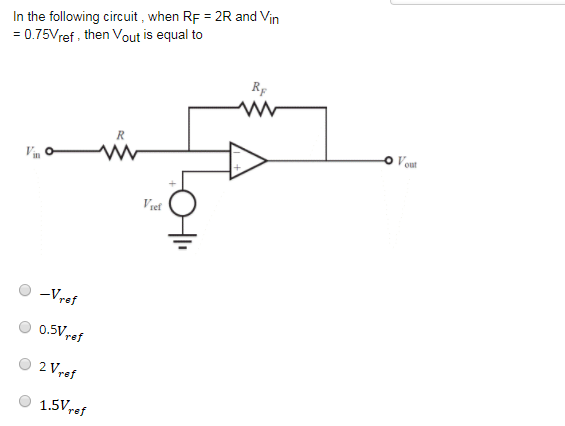 Solved In the following circuit, when RF 2R and Vin | Chegg.com