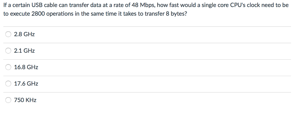 Solved If a certain USB cable can transfer data at a rate of | Chegg.com