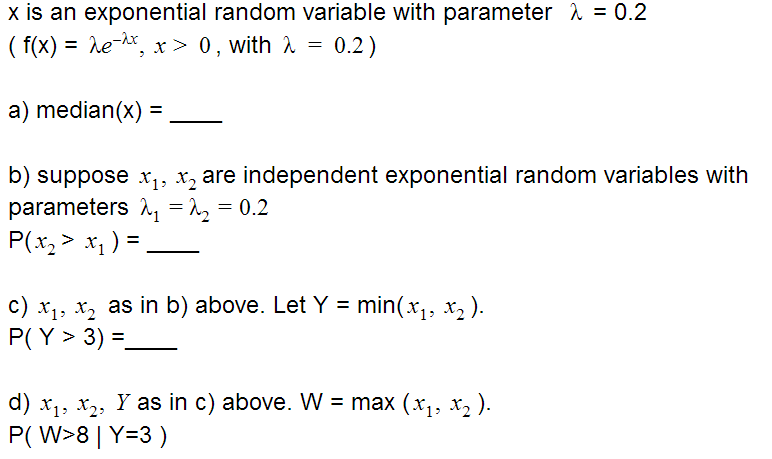 Solved X Is An Exponential Random Variable With Parameter