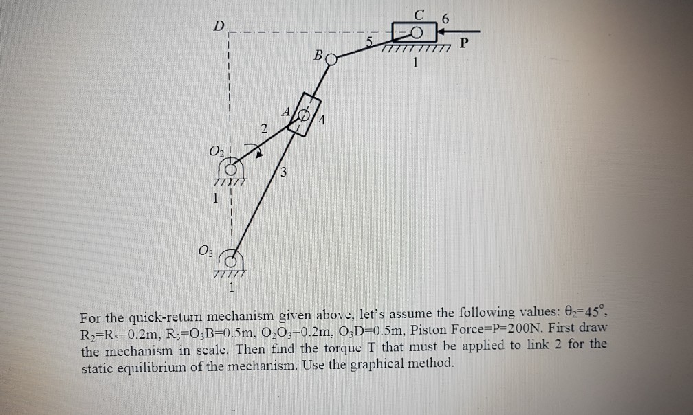 Solved 6 O3 For the quick-return mechanism given above, | Chegg.com
