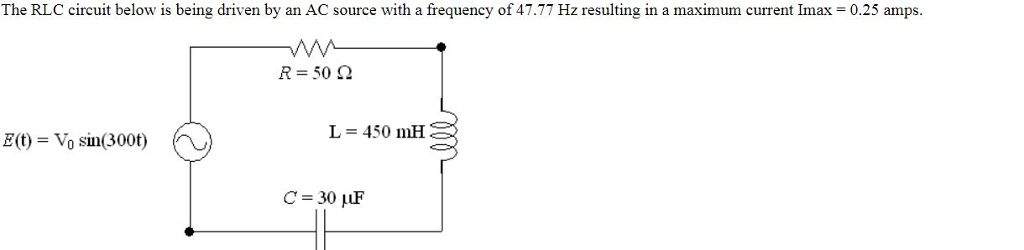 Solved Calculate VL the maximum voltage across the | Chegg.com