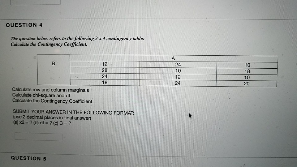 Solved QUESTION 4 The question below refers to the following | Chegg.com