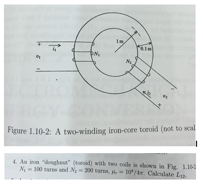 Solved Figure 1.10-2: A two-winding iron-core toroid (not to | Chegg.com