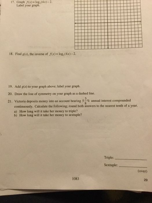 Solved Graph f(x) = log_2(4x)-2. Label your graph. Find | Chegg.com