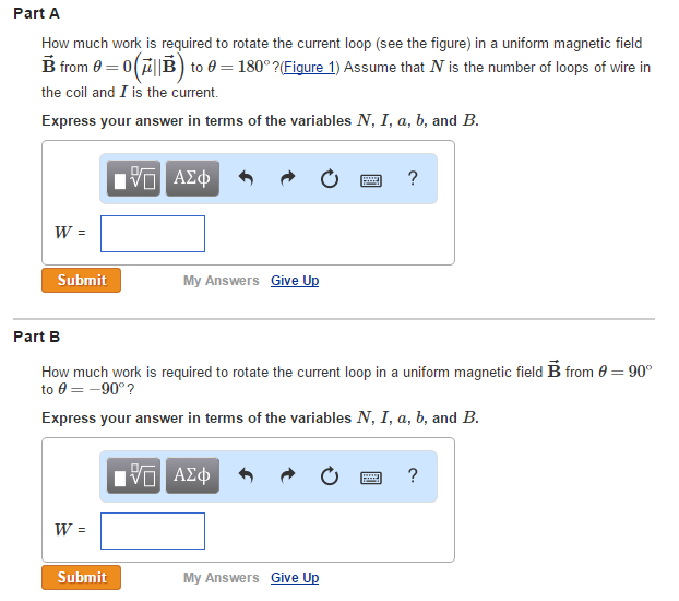 Solved How much work is required to rotate the current loop | Chegg.com
