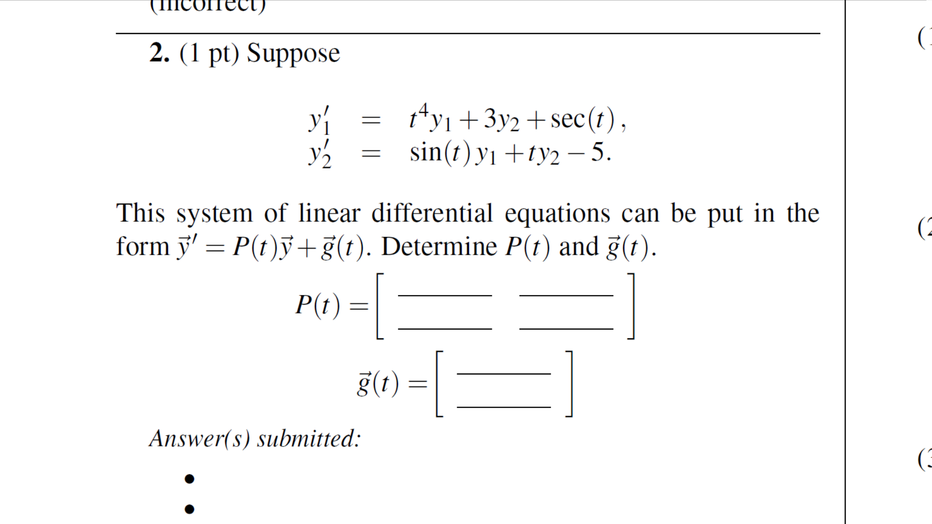 Solved Suppose This system of linear differential equations | Chegg.com