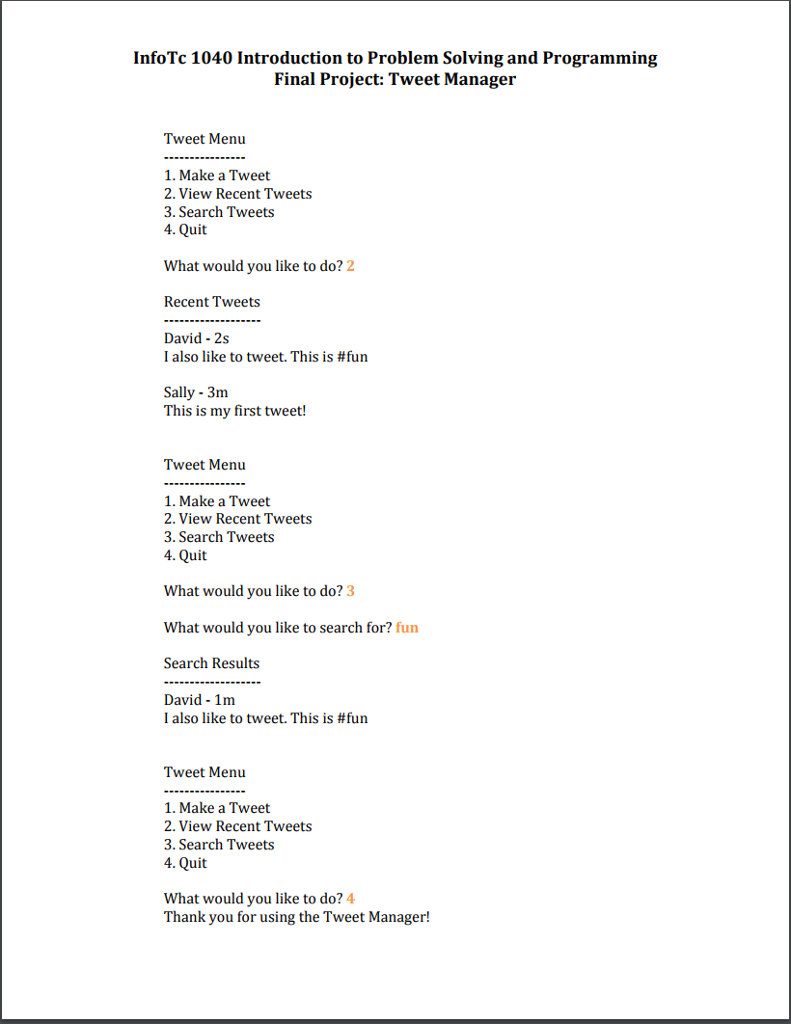 Solved InfoTc 1040 Introduction to Problem Solving and | Chegg.com
