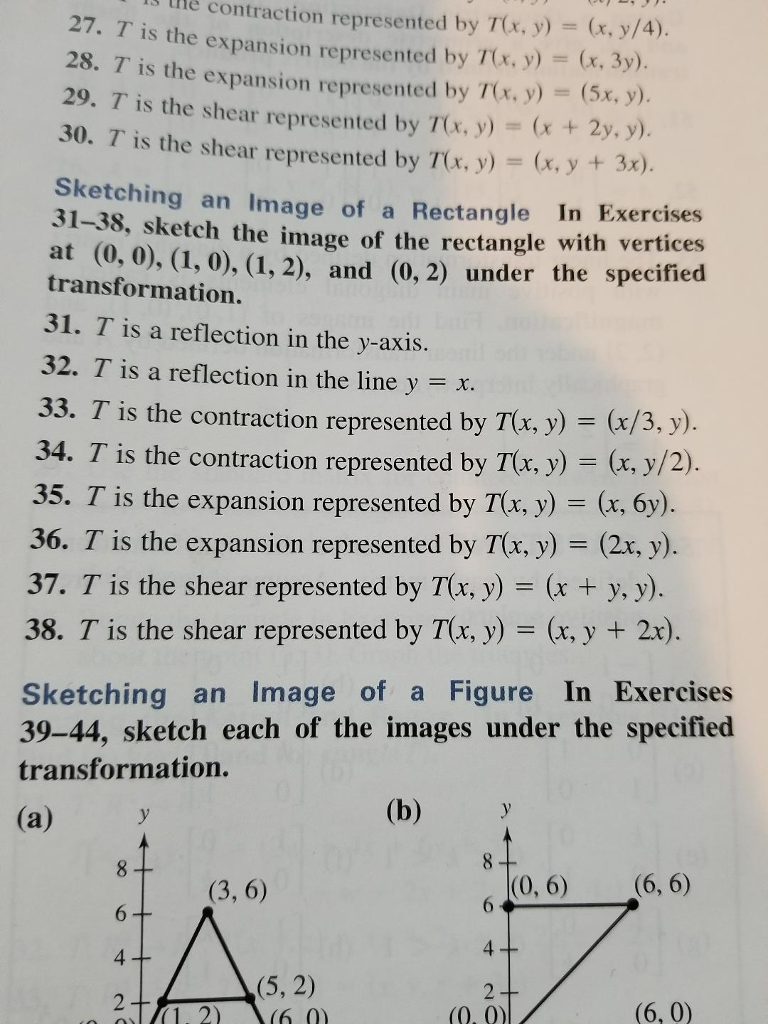 Solved lle contraction represented by TUx. y) - y/4). 27. T | Chegg.com