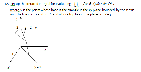 Solved Set up the iterated integral for evaluating | Chegg.com