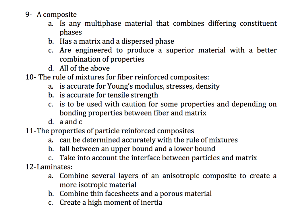 Solved A composite a. Is any multiphase material that | Chegg.com