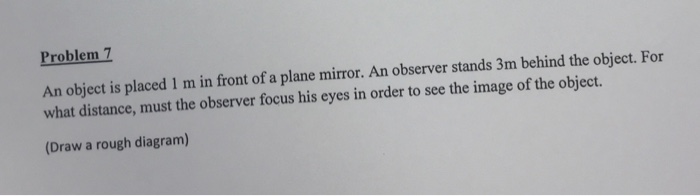 Solved An object is placed 1 m in front of a plane mirror. | Chegg.com