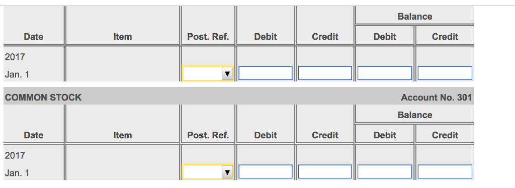 Solved Requirement 2. The following four-column accounts | Chegg.com