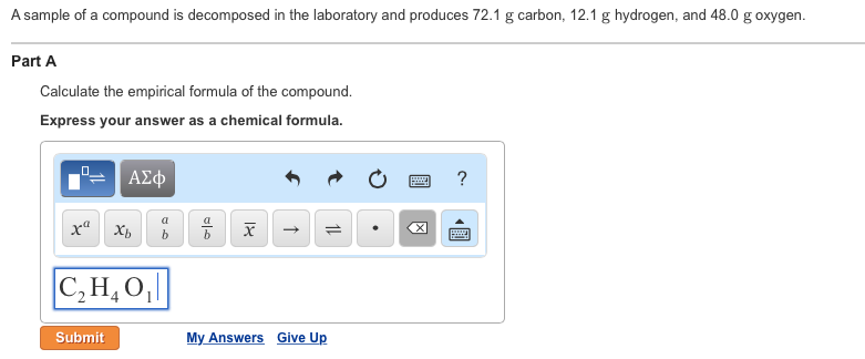 Solved A sample of a compound is decomposed in the | Chegg.com