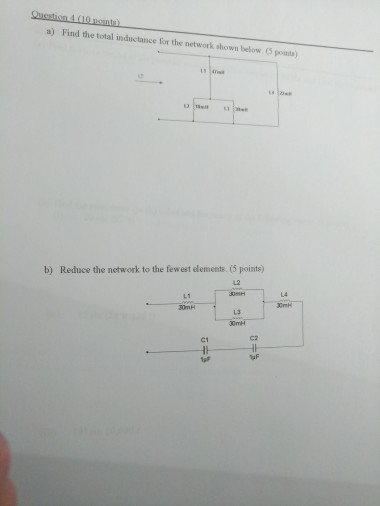 Solved a) Find the total inductance for the network shown | Chegg.com