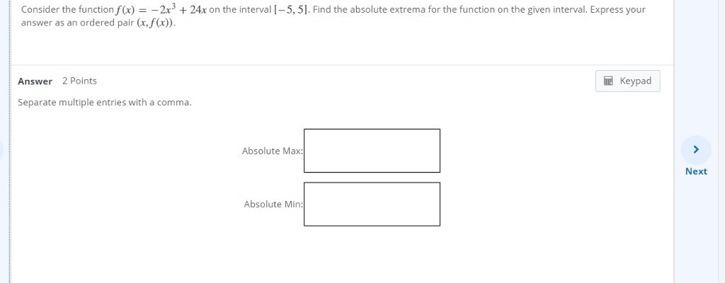 Solved Consider the function f(x) 24x on the interval | Chegg.com