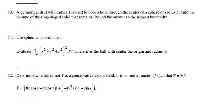 Solved A cylindrical drill with radius 1 is used to bore a | Chegg.com