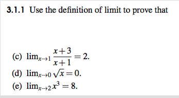 Solved Use the definition of limit to prove that (c) lim_x | Chegg.com