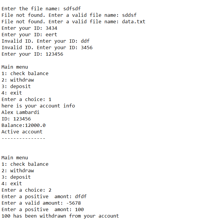 Java Atm Machine Create A Program To Simulate An Atm 