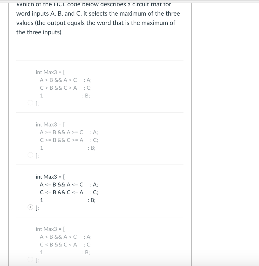 Solved which of the HCL code below describes a circuit that | Chegg.com
