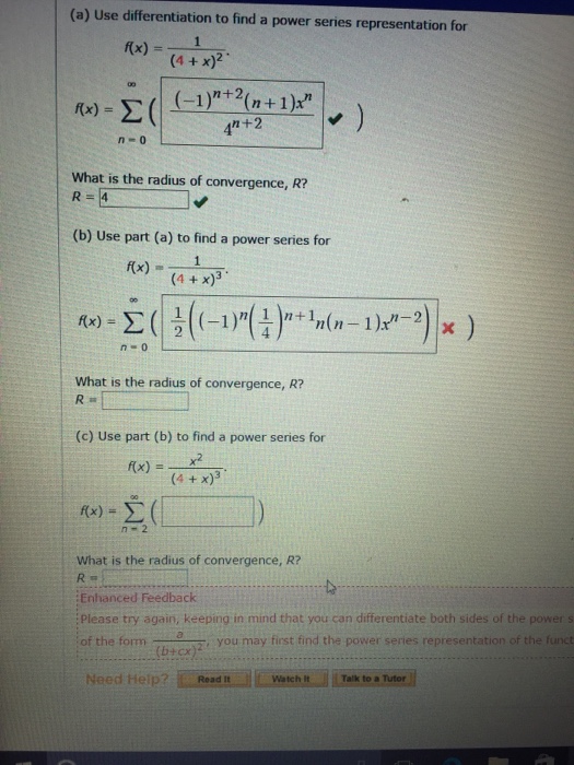 Solved Use differentiation to find a power series | Chegg.com