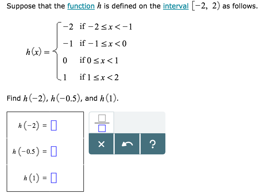 Solved Suppose That The Function H Is Defined On The